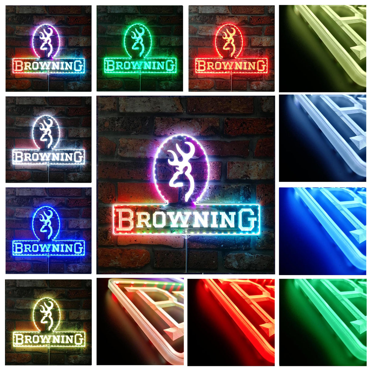 Browning Dynamic RGB Edge Lit LED Sign | LED LAB CAVE