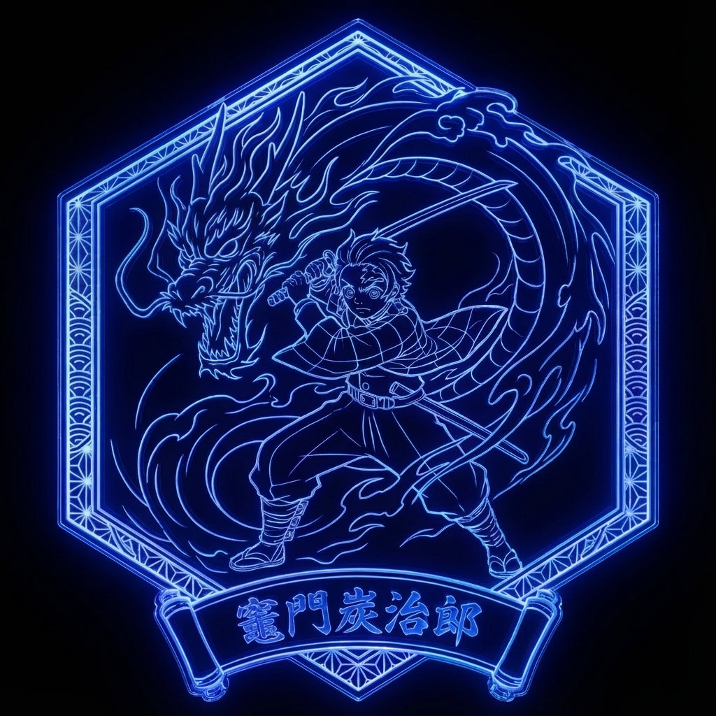 Demon Slayer Tanjiro Dynamic RGB Edge Lit LED Sign | LEDLABCAVE