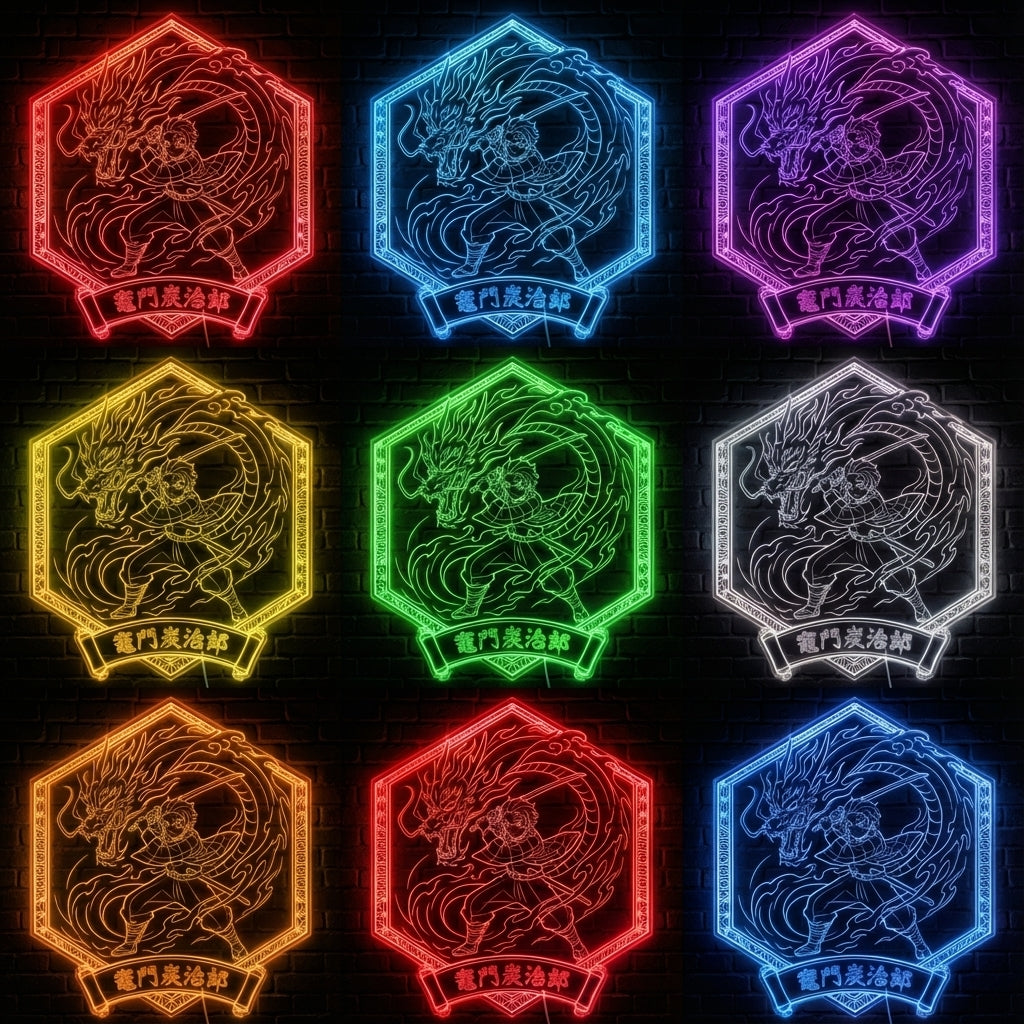 Demon Slayer Tanjiro Dynamic RGB Edge Lit LED Sign | LEDLABCAVE