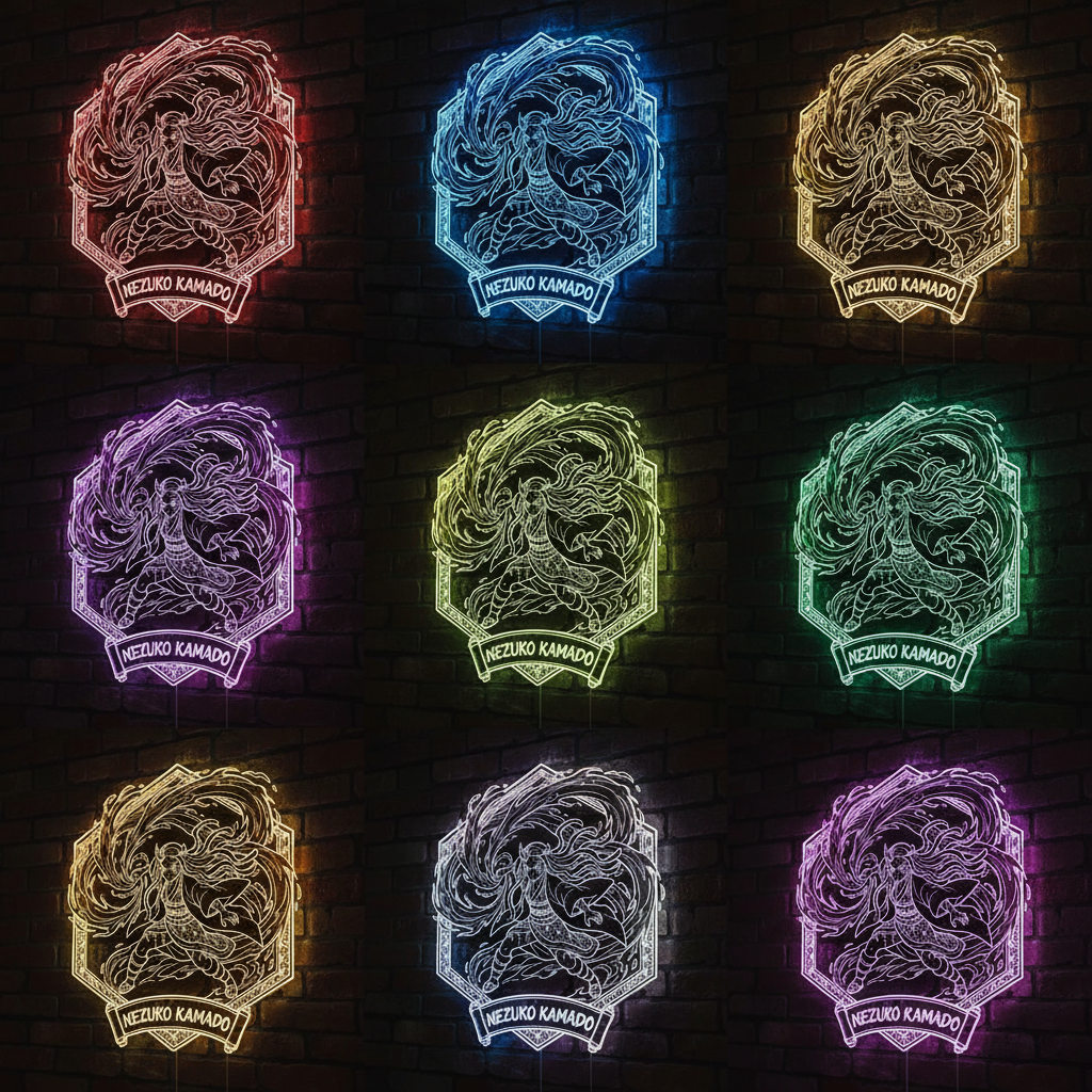 Demon Slayer Nezuko Kamado Neon LED Sign with Dynamic RGB Colors
