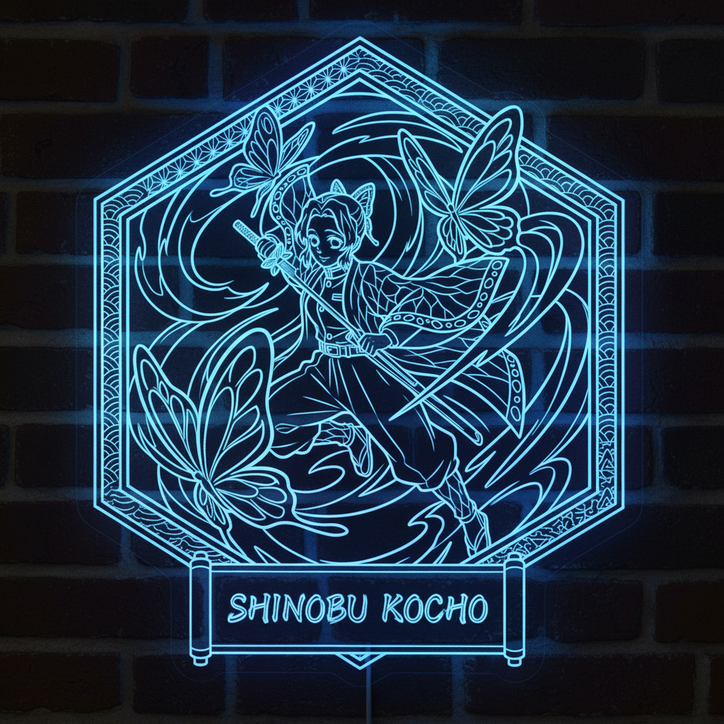 Demon Slayer Shinobu Kocho Neon LED Sign with Dynamic RGB Colors