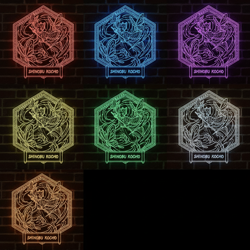 Demon Slayer Shinobu Kocho Neon LED Sign with Dynamic RGB Colors