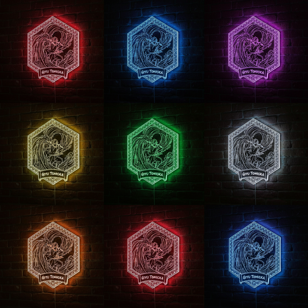 Demon Slayer Giyu Tomioka Neon LED Sign with Dynamic RGB Colors