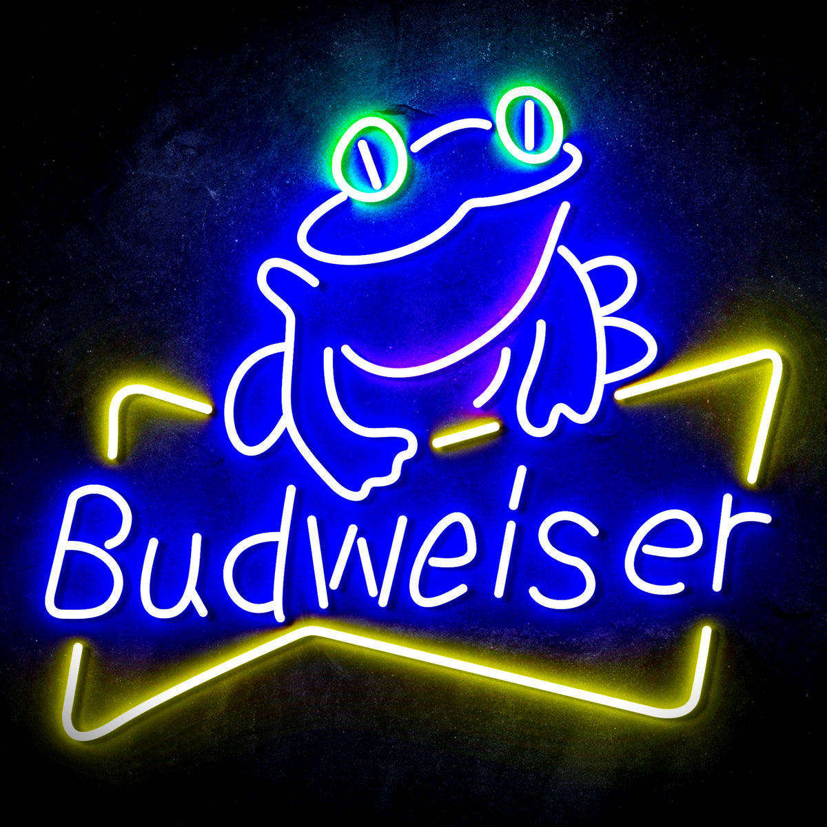 Budweiser with Frog Neon-like Sign Beer Bar Decor -LEDLABCAVE
