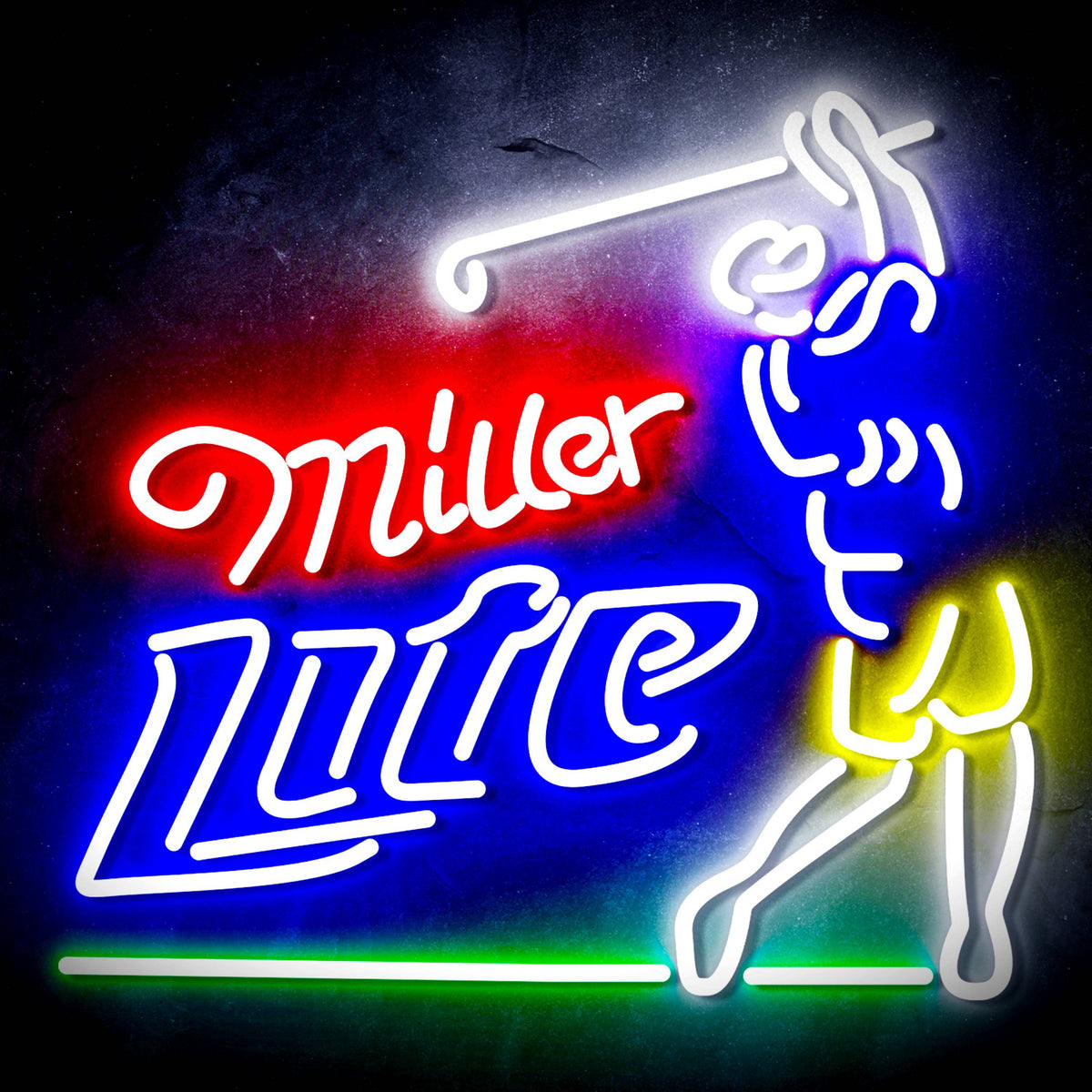 Miller Lite Golf Neon-like Sign Beer Bar Decor -LEDLABCAVE