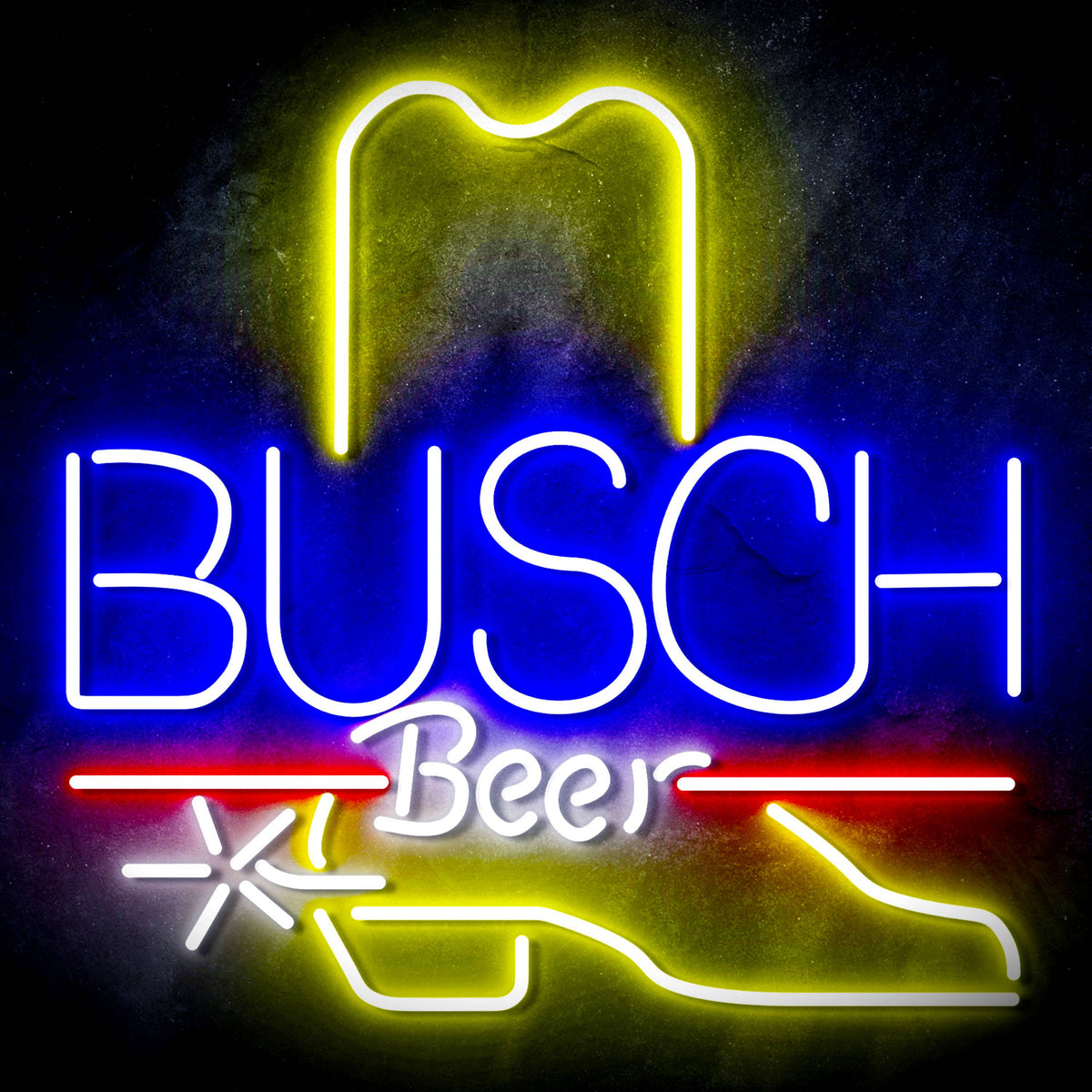 Busch Beer with Boot Neon-like Sign Beer Bar Decor -LEDLABCAVE