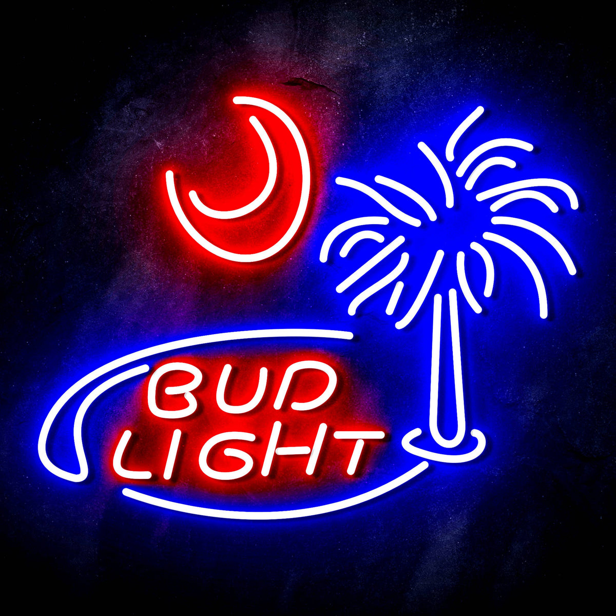 Bud Light Coconut tree Neon-like Sign Beer Bar Decor -LEDLABCAVE