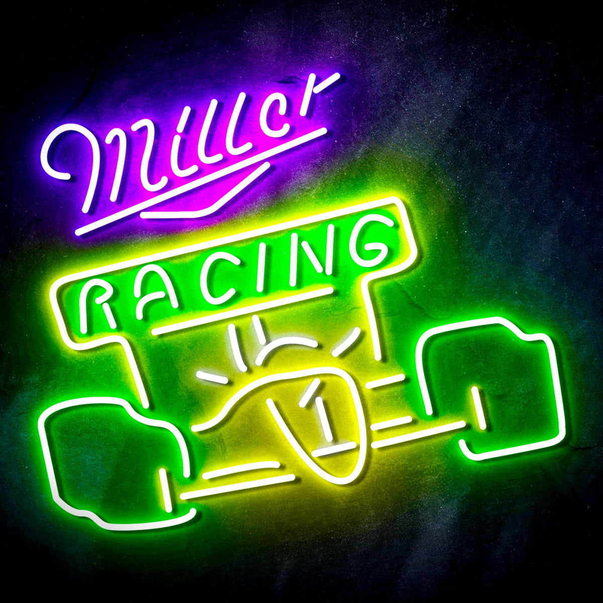 Miller Race Car Neon-like Sign Beer Bar Decor -LEDLABCAVE