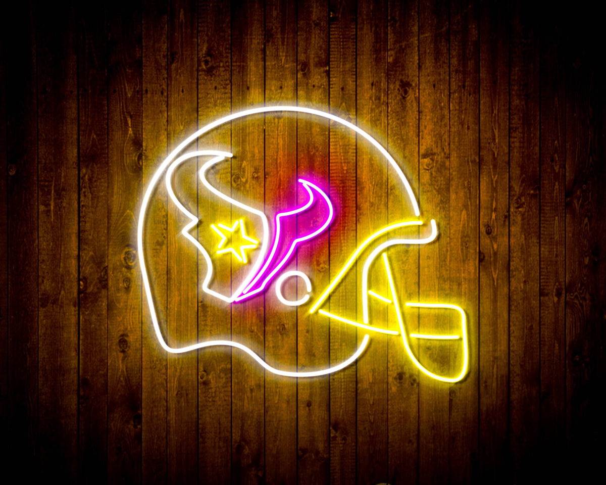 NFL Helmet Houston Texans Handmade Neon Flex LED Sign | PRO LED SIGN