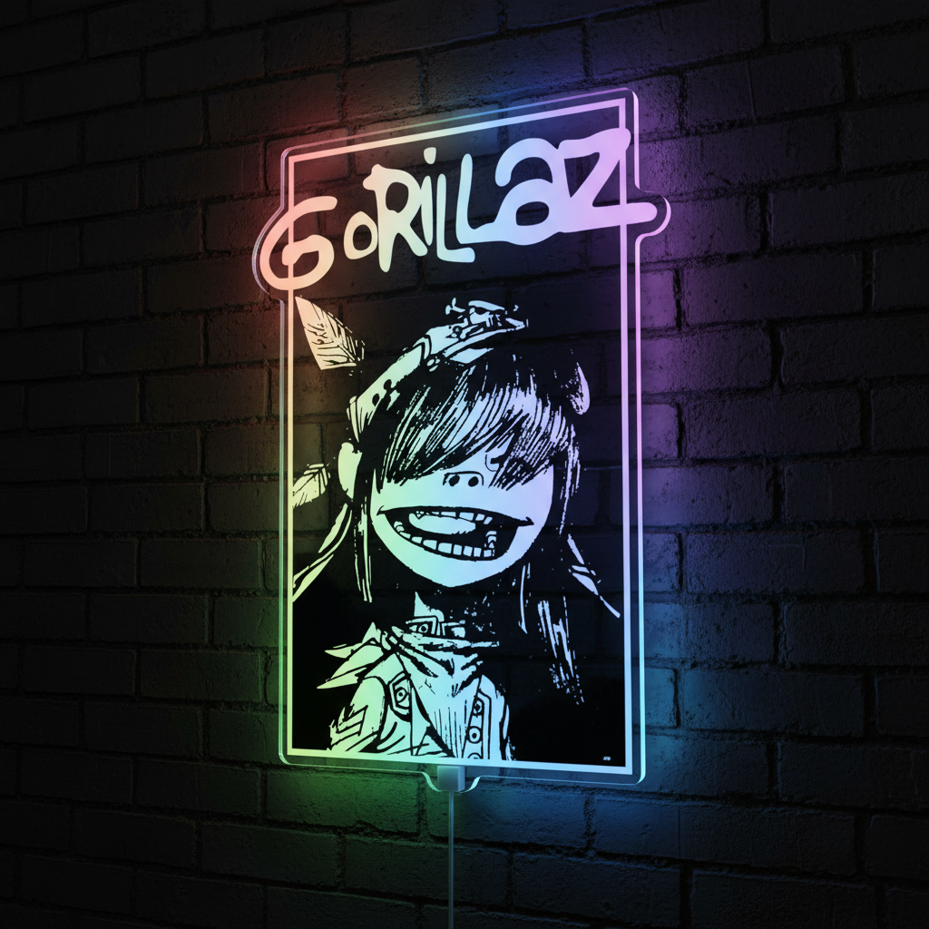 Gorillaz Dynamic RGB Edge Lit LED Sign | LEDLABCAVE