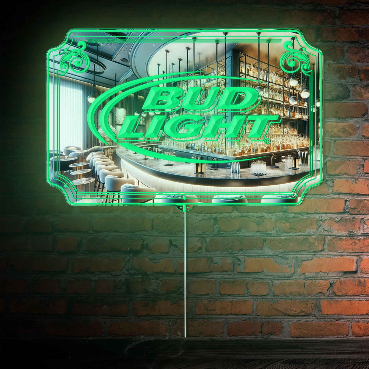 Bud Light RGB LED Neon Sign with Elegant Mirror Backing | ledlabcave