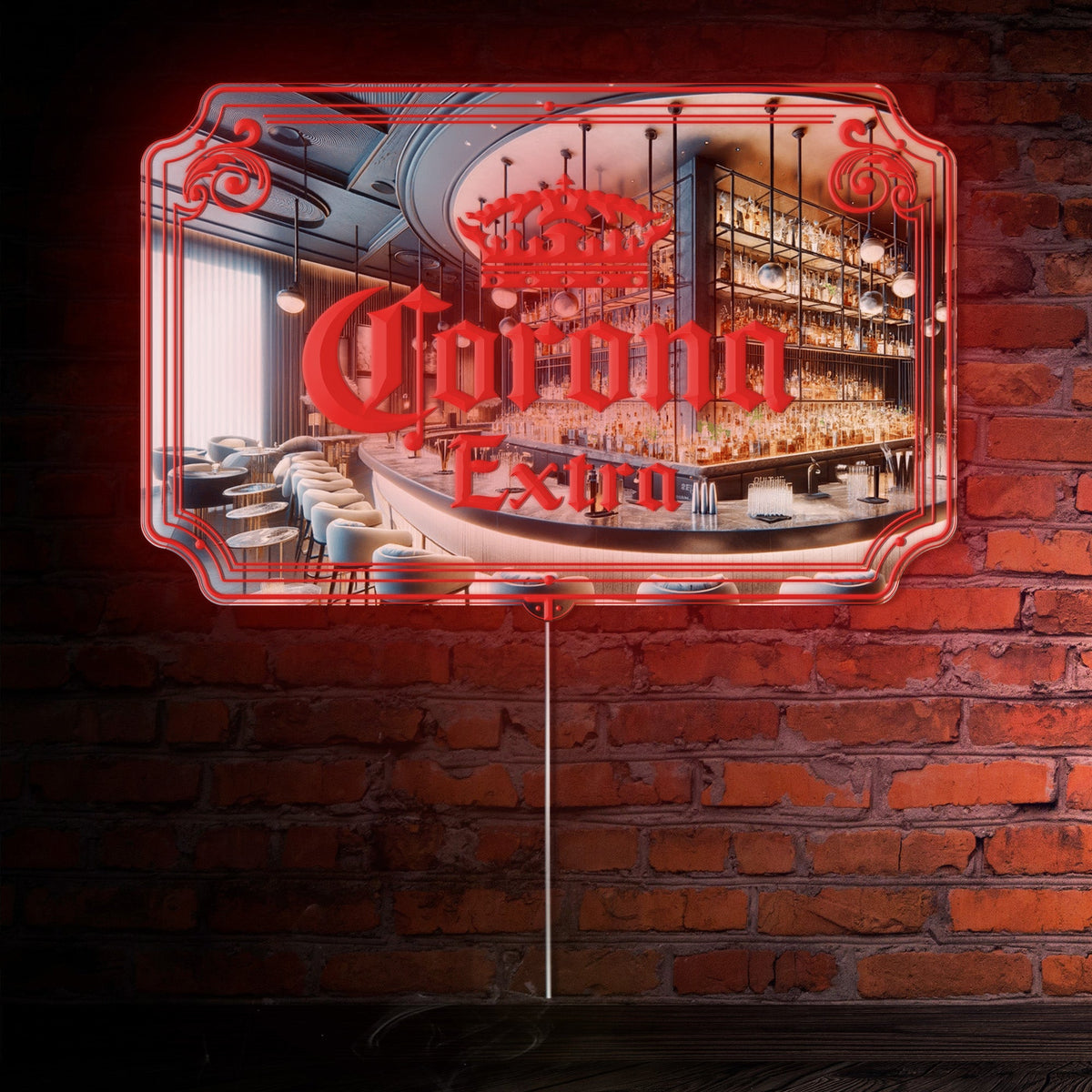 Corona Extra Crown RGB LED Neon Sign with Elegant Mirror Backing ...