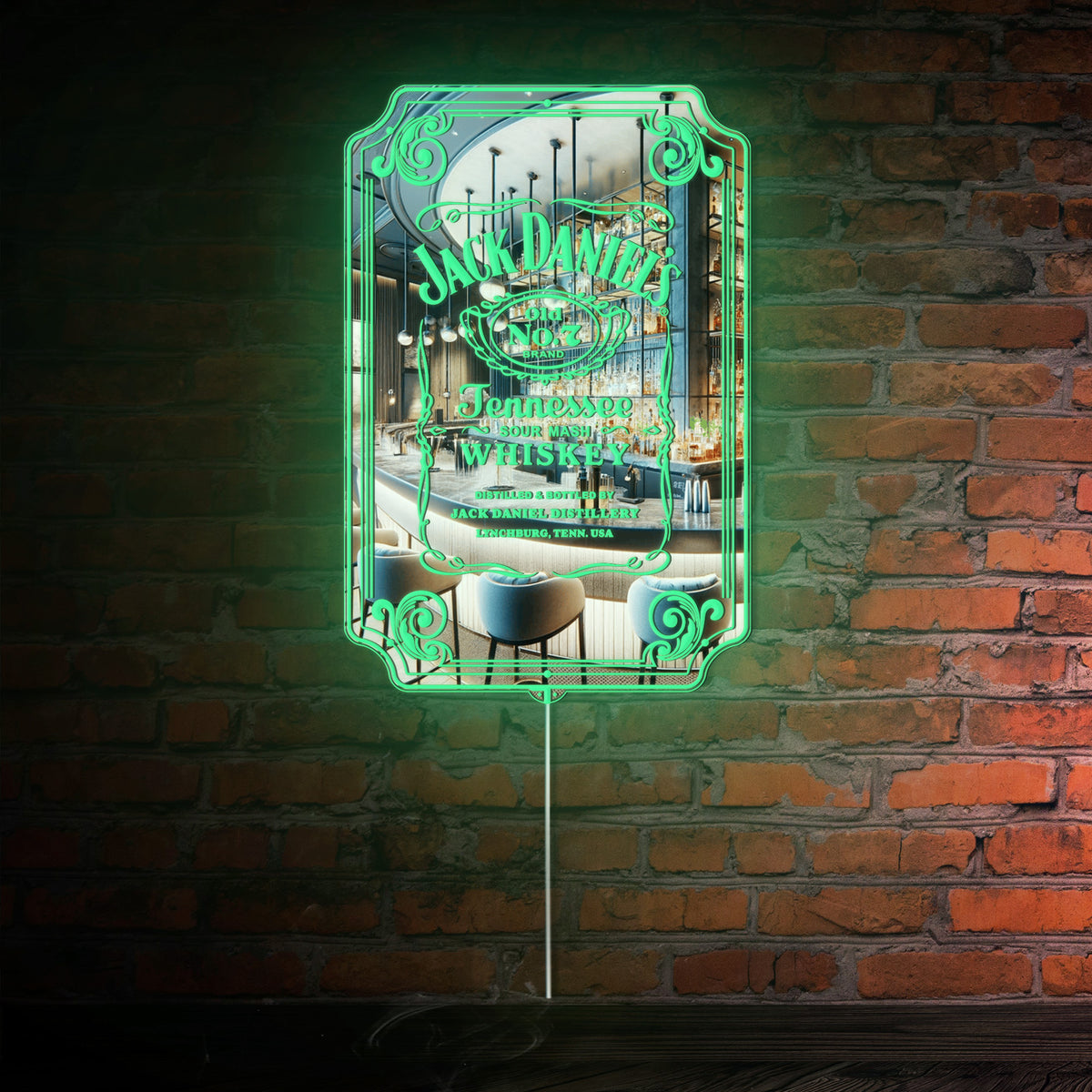 Jack Daniel's Old No.7 RGB LED Neon Sign with Elegant Mirror Backing ...