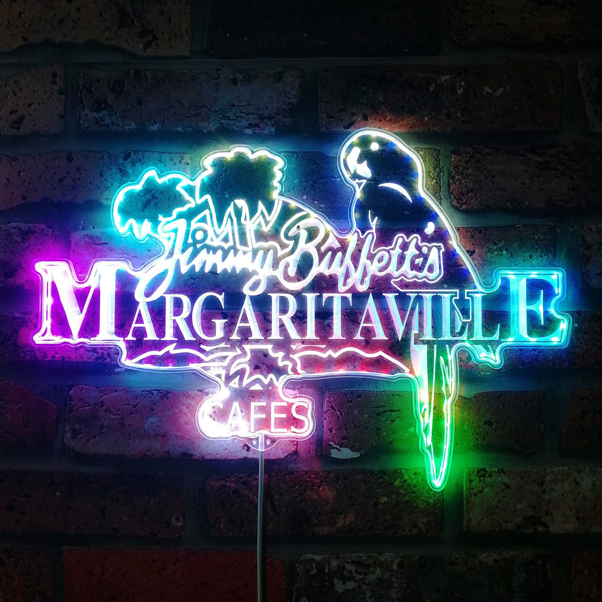 Jimmy Buffett Margaritaville Dynamic RGB Edge Lit LED Sign | ledlabcave