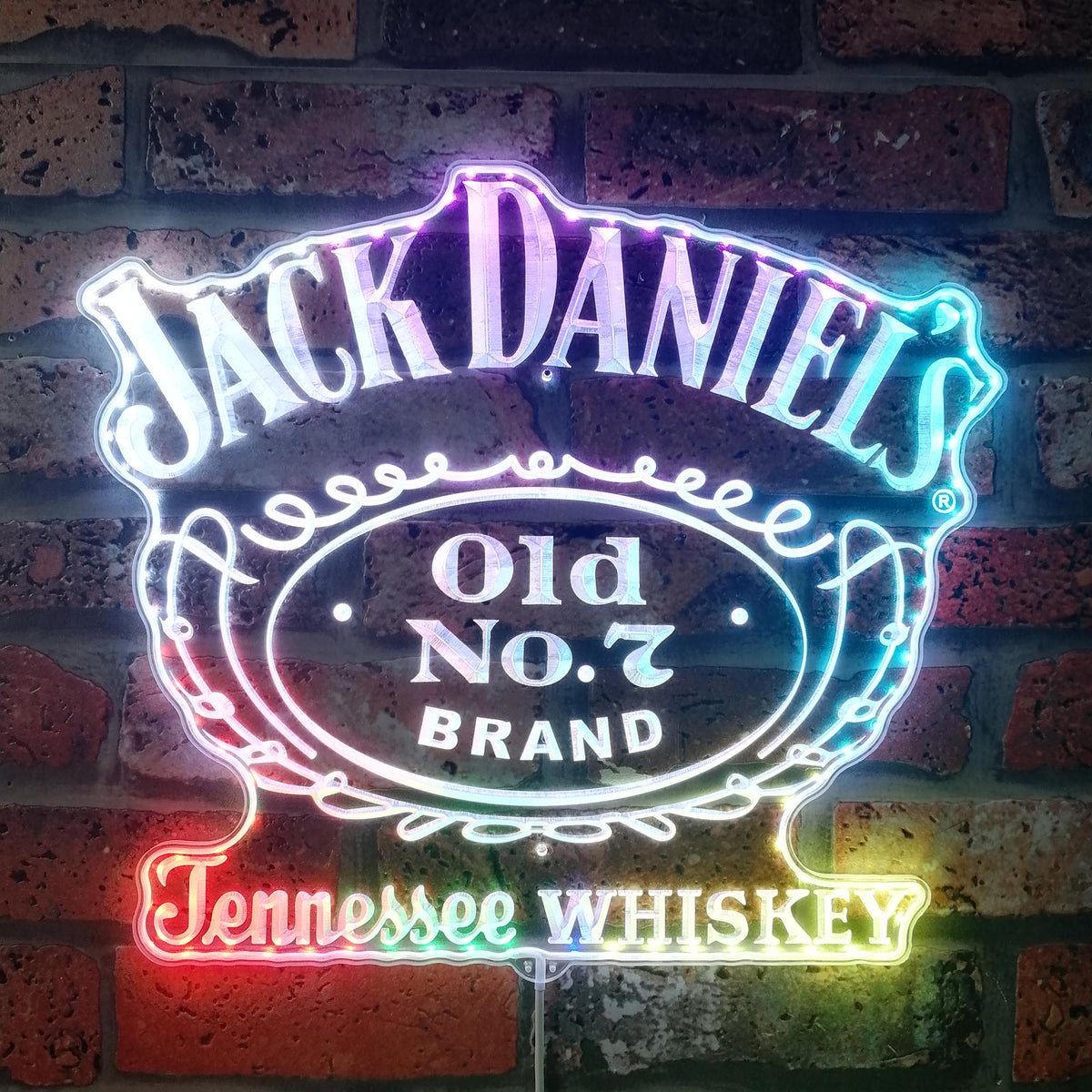 Jack Daniel's Old No.7 Dynamic RGB Edge Lit LED Sign | ledlabcave