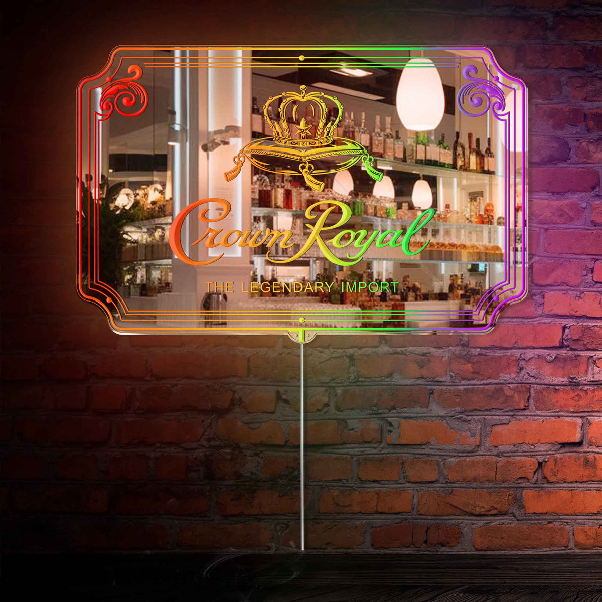 Crown Royal RGB LED Neon Sign with Elegant Mirror Backing | ledlabcave