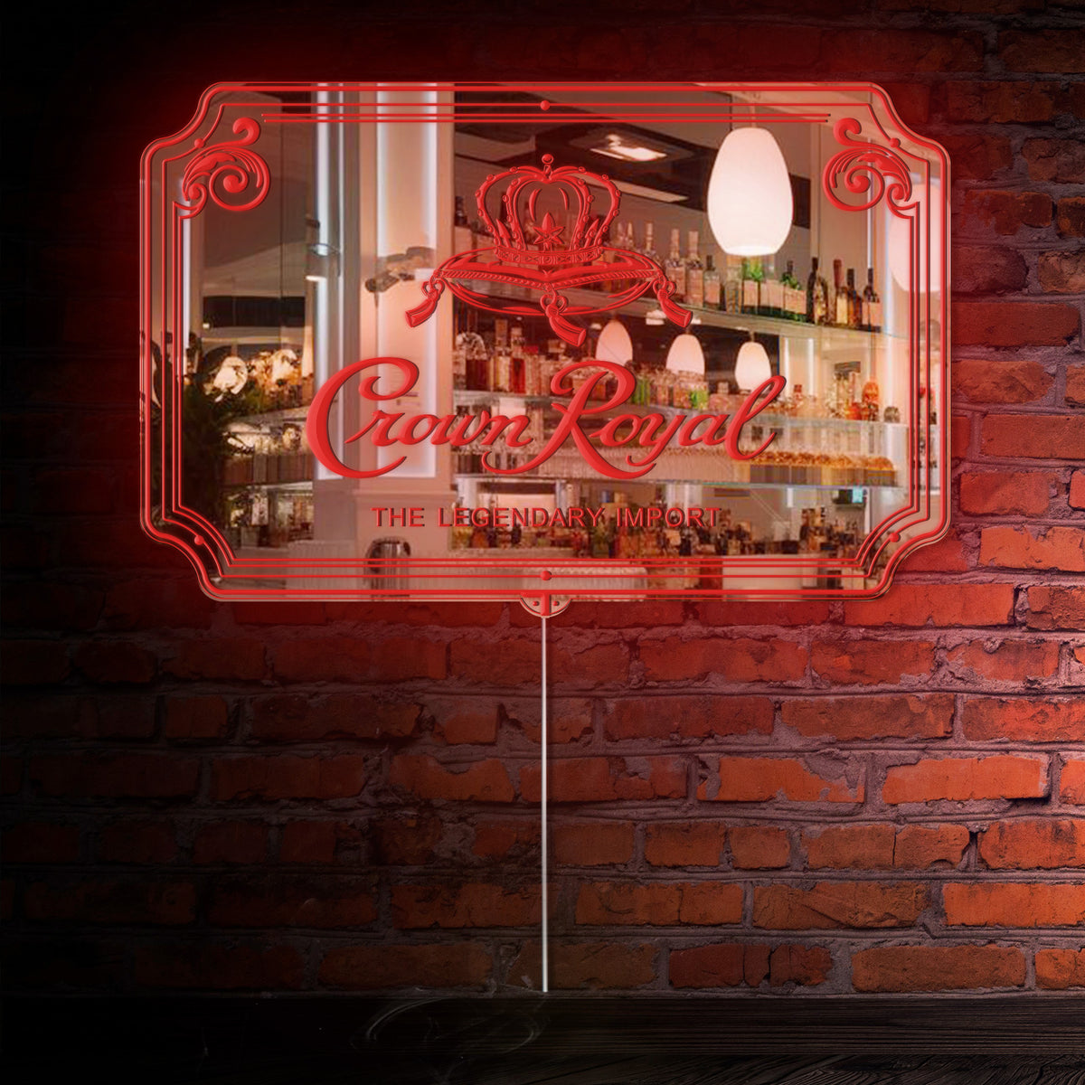 Crown Royal RGB LED Neon Sign with Elegant Mirror Backing | ledlabcave