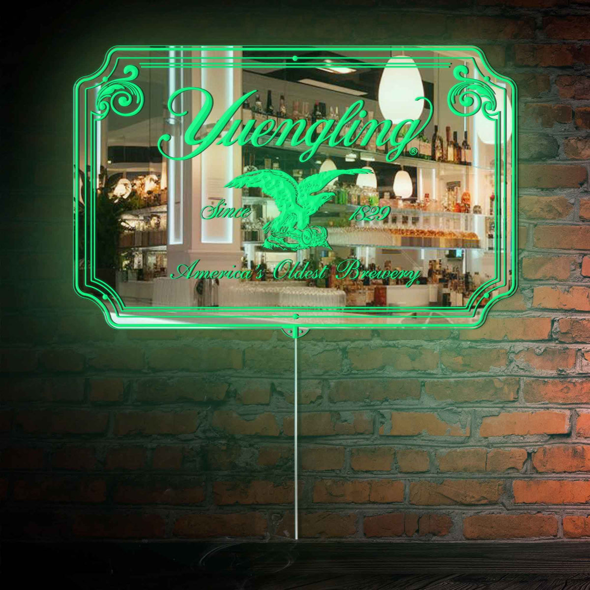 Yuengling Beer RGB LED Neon Sign with Elegant Mirror Backing | ledlabcave