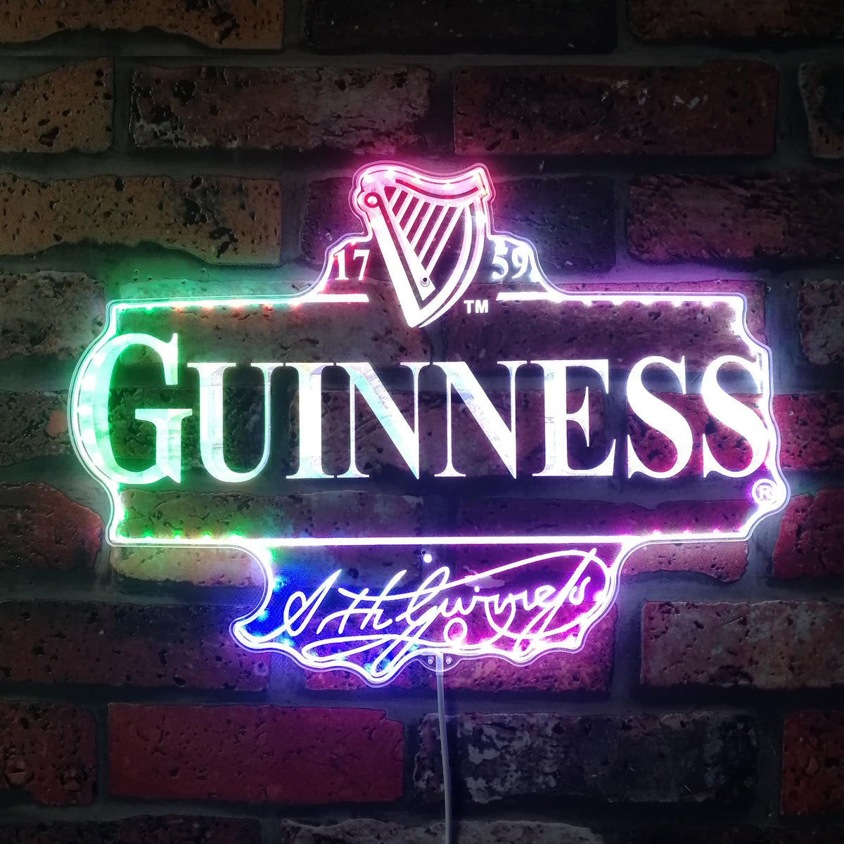 Guinness Dynamic RGB Edge Lit LED Sign | ledlabcave