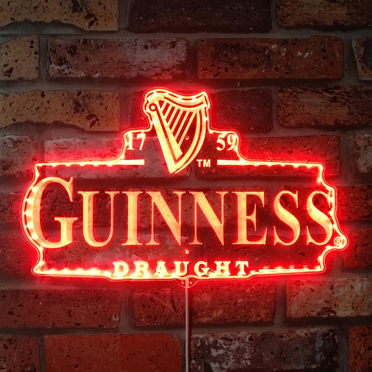 Guinness Draught Dynamic RGB Edge Lit LED Sign | ledlabcave