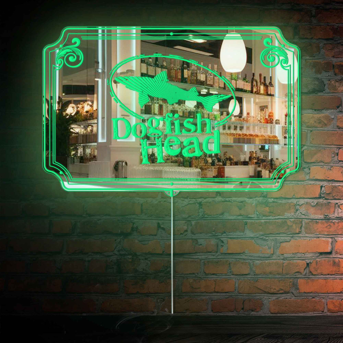 Dogfish Head RGB LED Neon Sign with Elegant Mirror Backing | ledlabcave