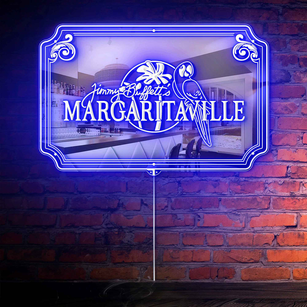 Jimmy Buffett's Margaritaville RGB LED Neon Sign with Elegant Mirror ...
