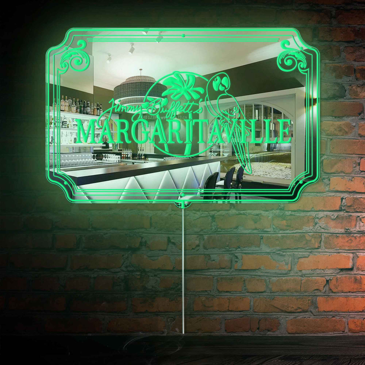 Jimmy Buffett's Margaritaville RGB LED Neon Sign with Elegant Mirror ...
