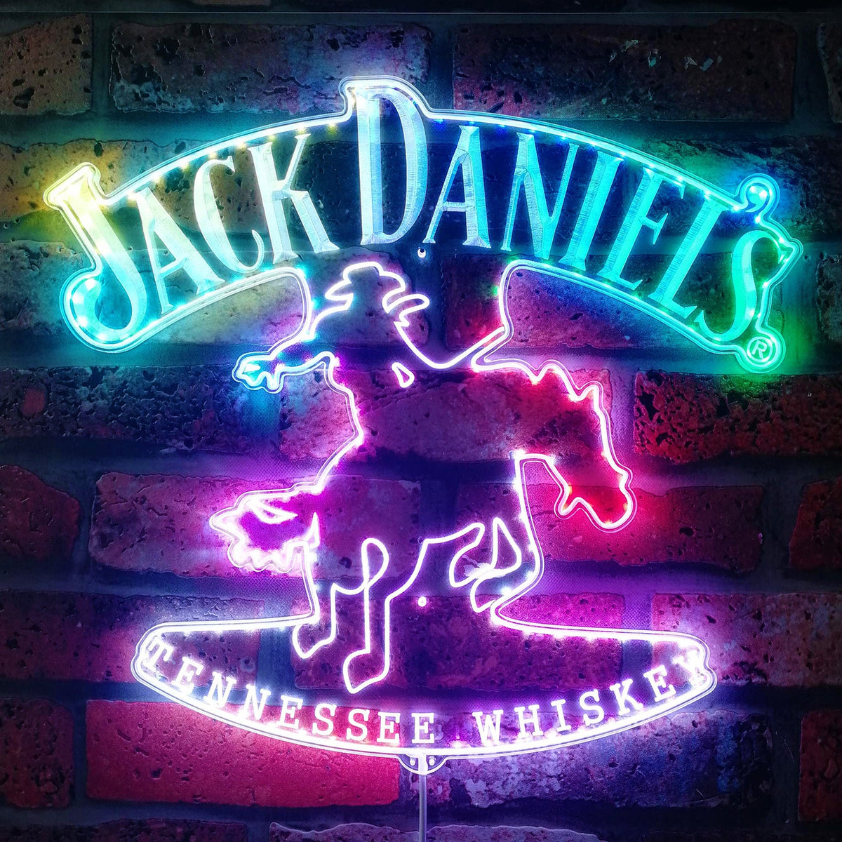 Jack Daniel's Cowboys Dynamic RGB Edge Lit LED Sign | ledlabcave