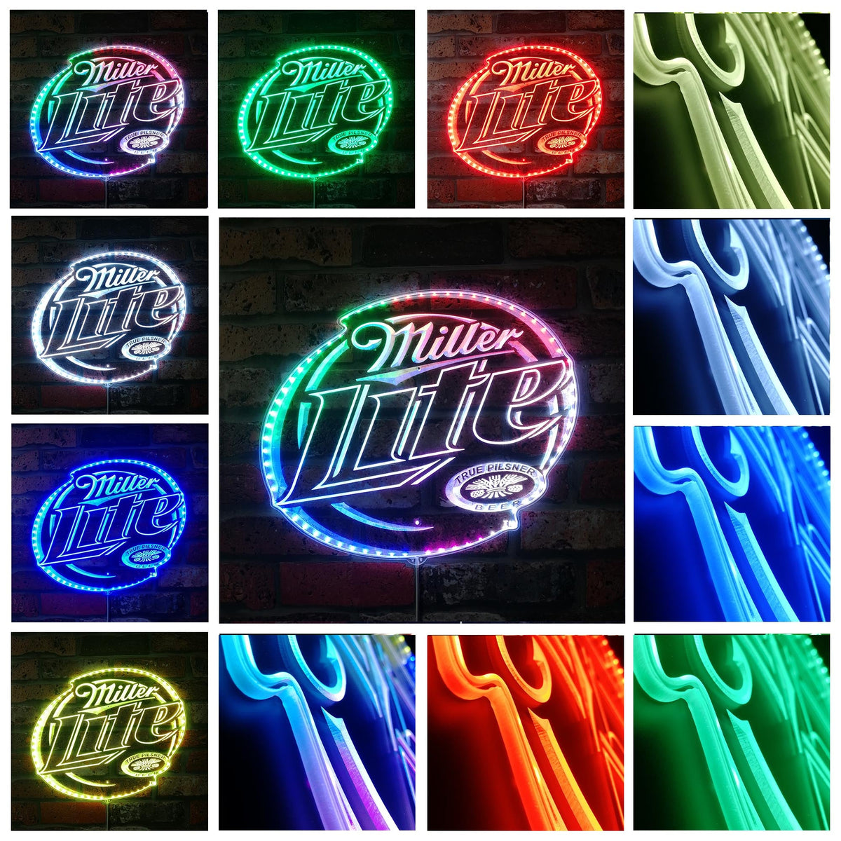Miller Lite Dynamic RGB Edge Lit LED Sign | ledlabcave