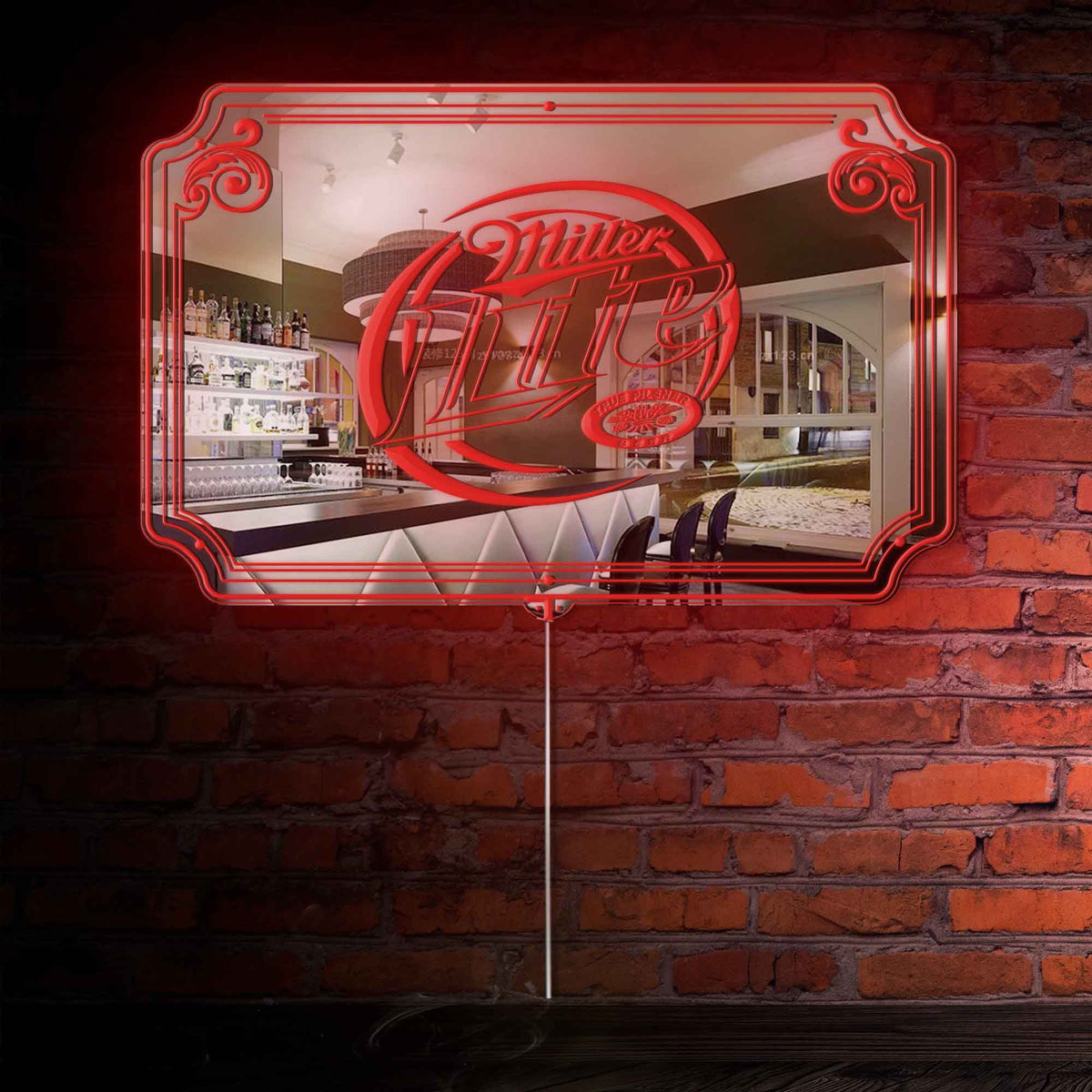 Miller Lite RGB LED Neon Sign with Elegant Mirror Backing | PROLEDSIGN