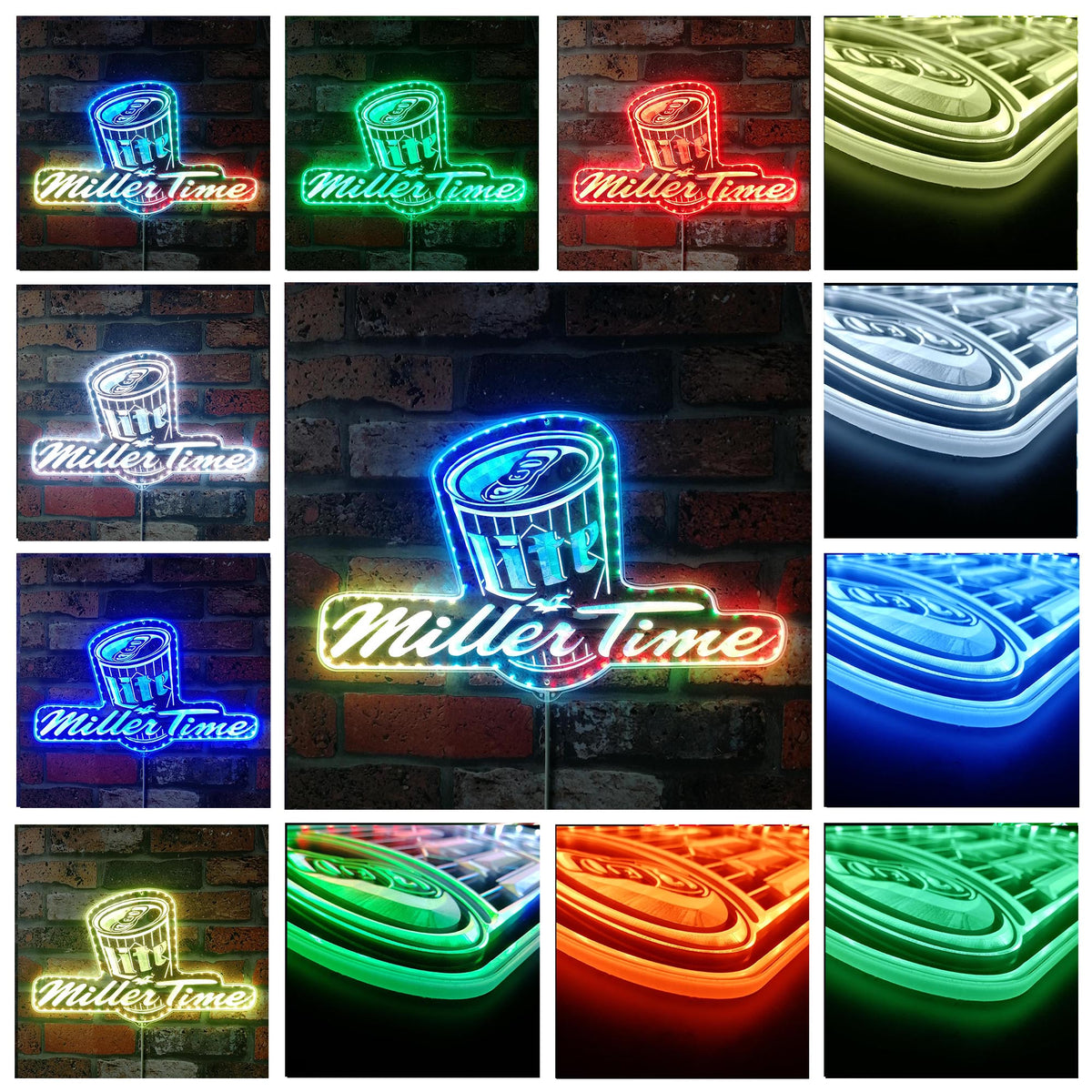 Miller Lite Time Dynamic RGB Edge Lit LED Sign | ledlabcave