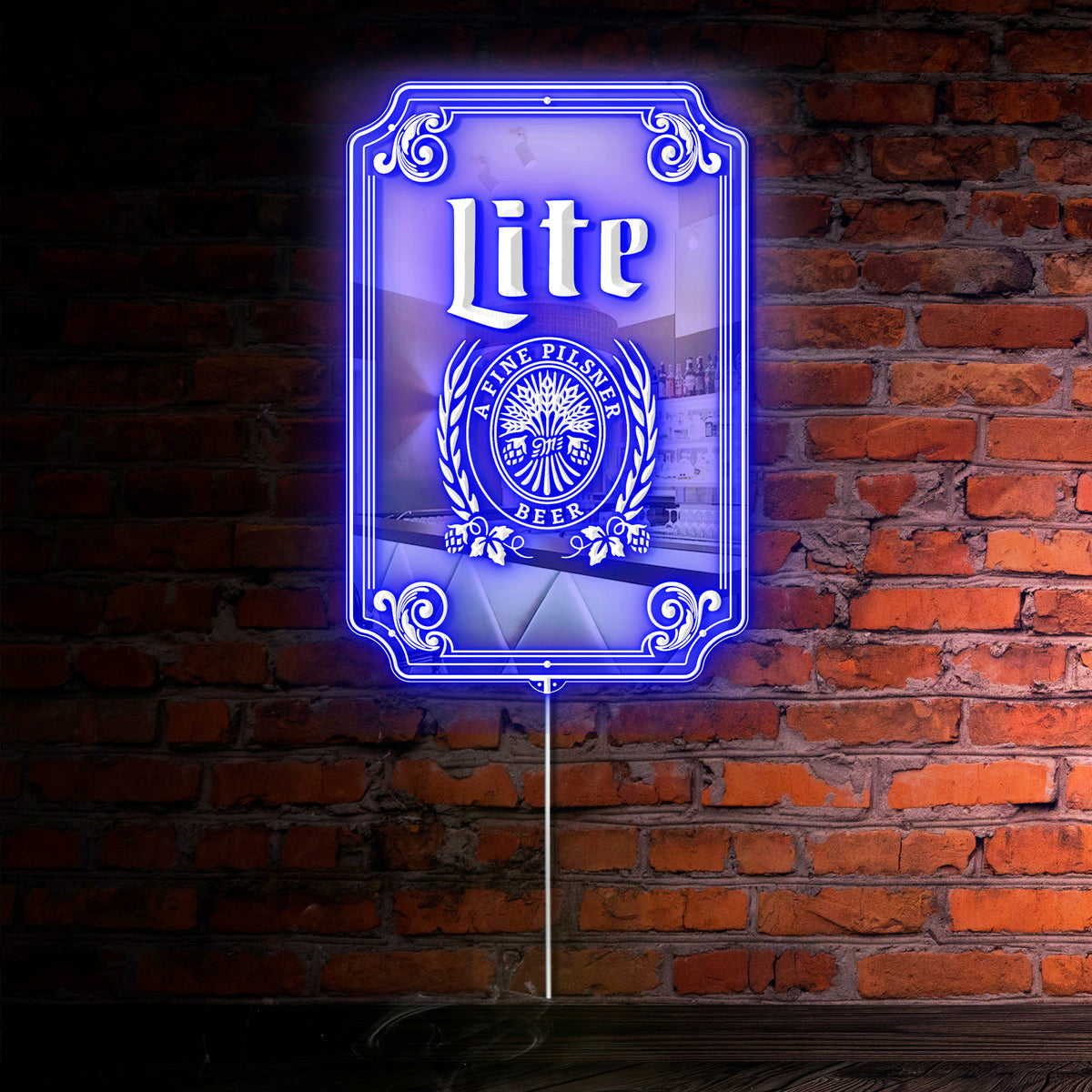 Miller Lite RGB LED Neon Sign with Elegant Mirror Backing | PROLEDSIGN