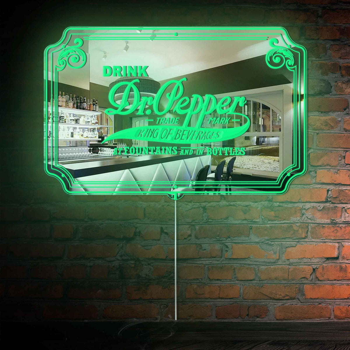 Dr Pepper RGB LED Neon Sign with Elegant Mirror Backing | PROLEDSIGN