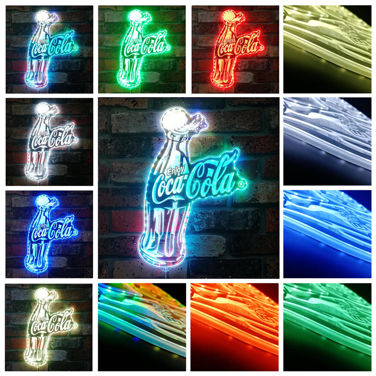 Coca Cola Bottle Dynamic RGB Edge Lit LED Sign | LED LAB CAVE
