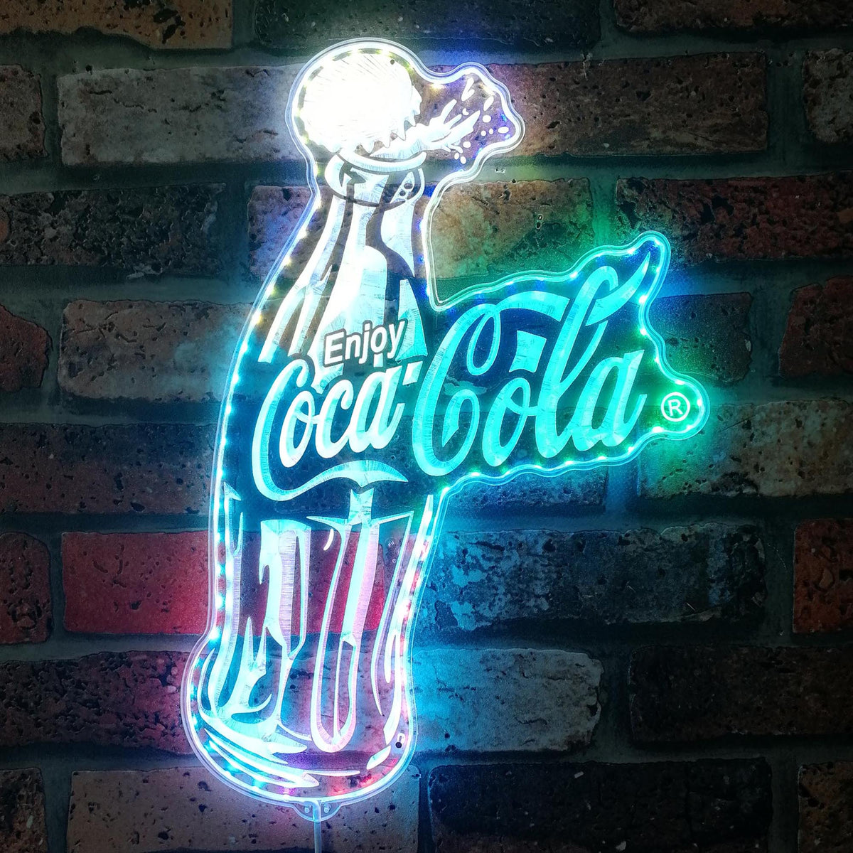 Coca Cola Bottle Dynamic RGB Edge Lit LED Sign | LED LAB CAVE