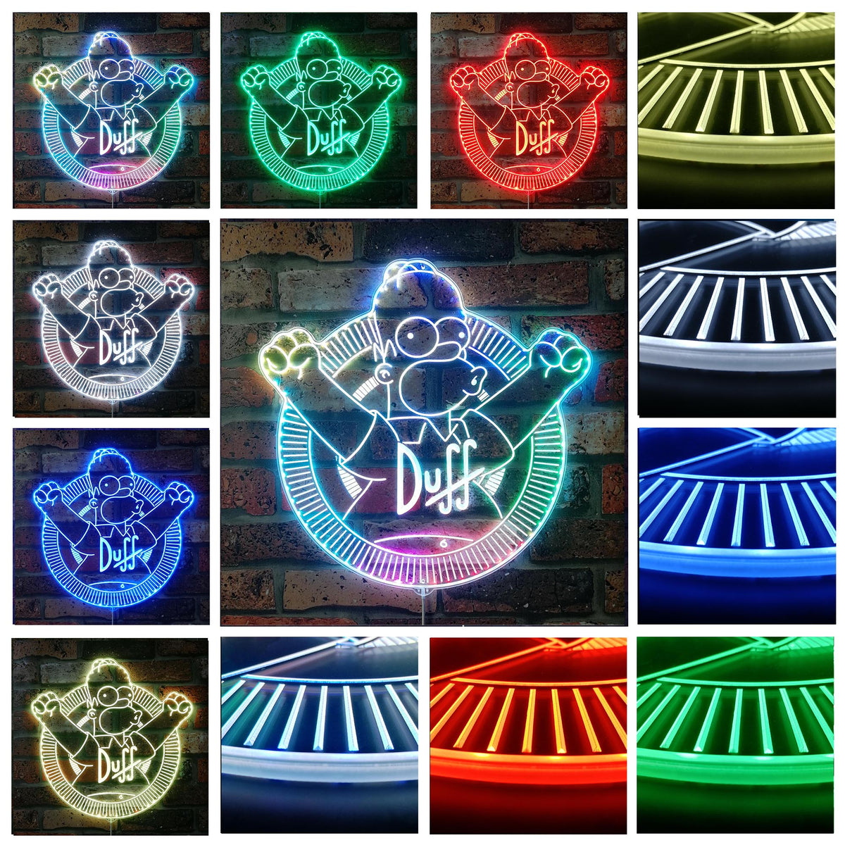 Duff Simpsons Dynamic RGB Edge Lit LED Sign | LED LAB CAVE