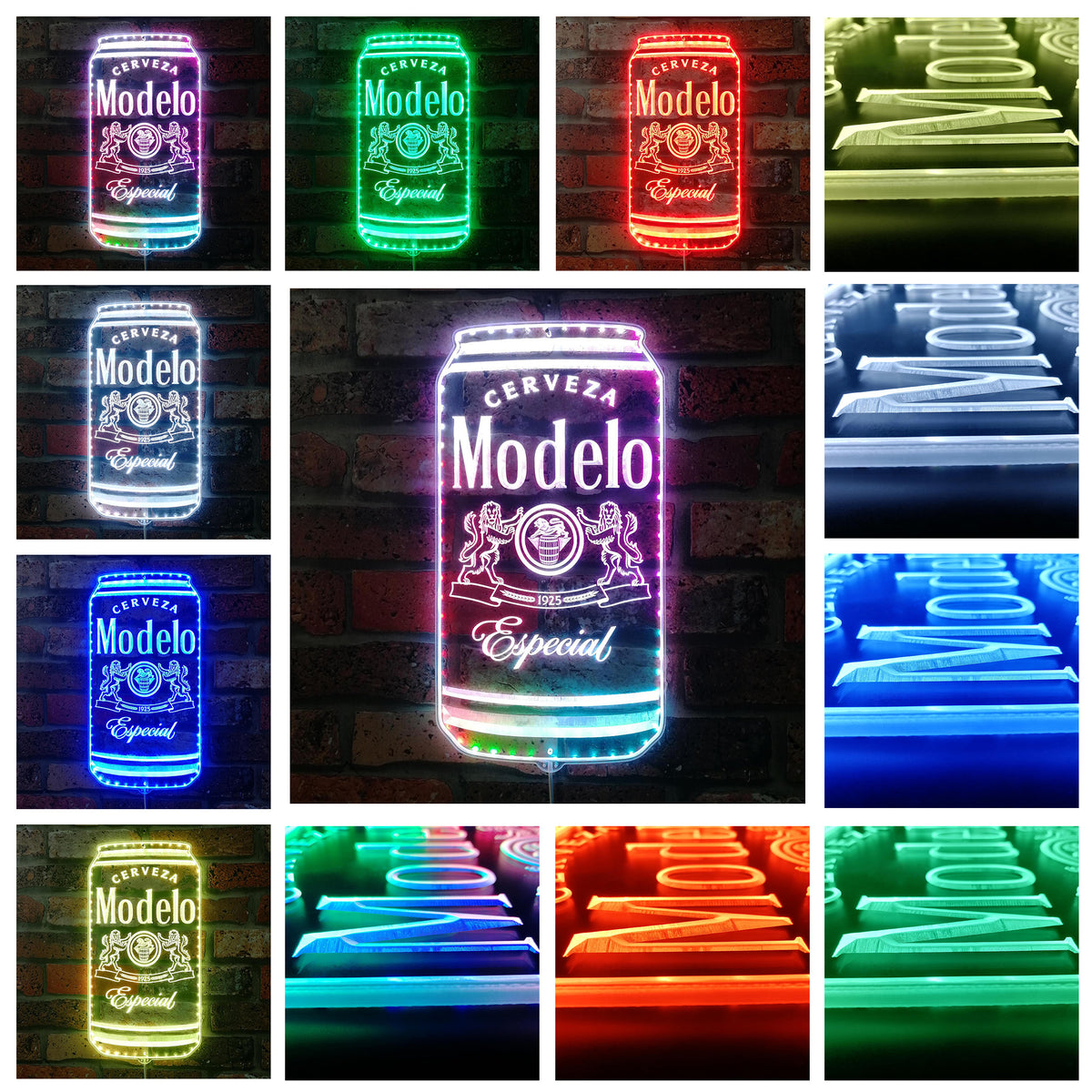 Modelo Cerveza Can Dynamic RGB Edge Lit LED Sign | LED LAB CAVE