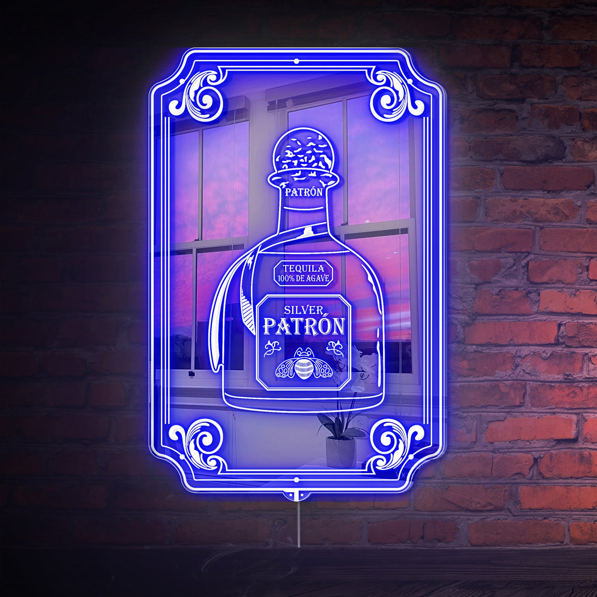 Patron Tequila RGB LED Neon Sign with Elegant Mirror Backing | PROLEDSIGN