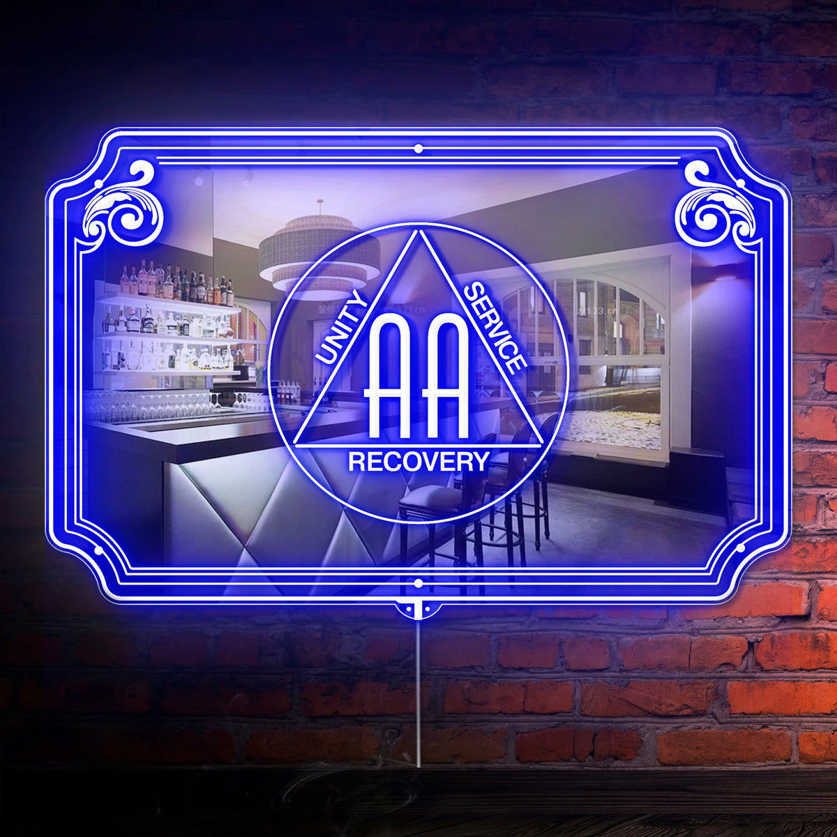 Unity Service Recovery RGB LED Neon Sign with Elegant Mirror Backing ...