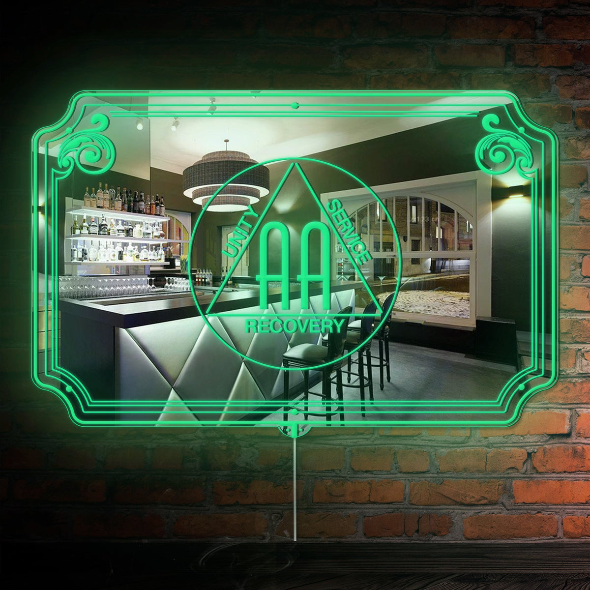 Unity Service Recovery RGB LED Neon Sign with Elegant Mirror Backing ...