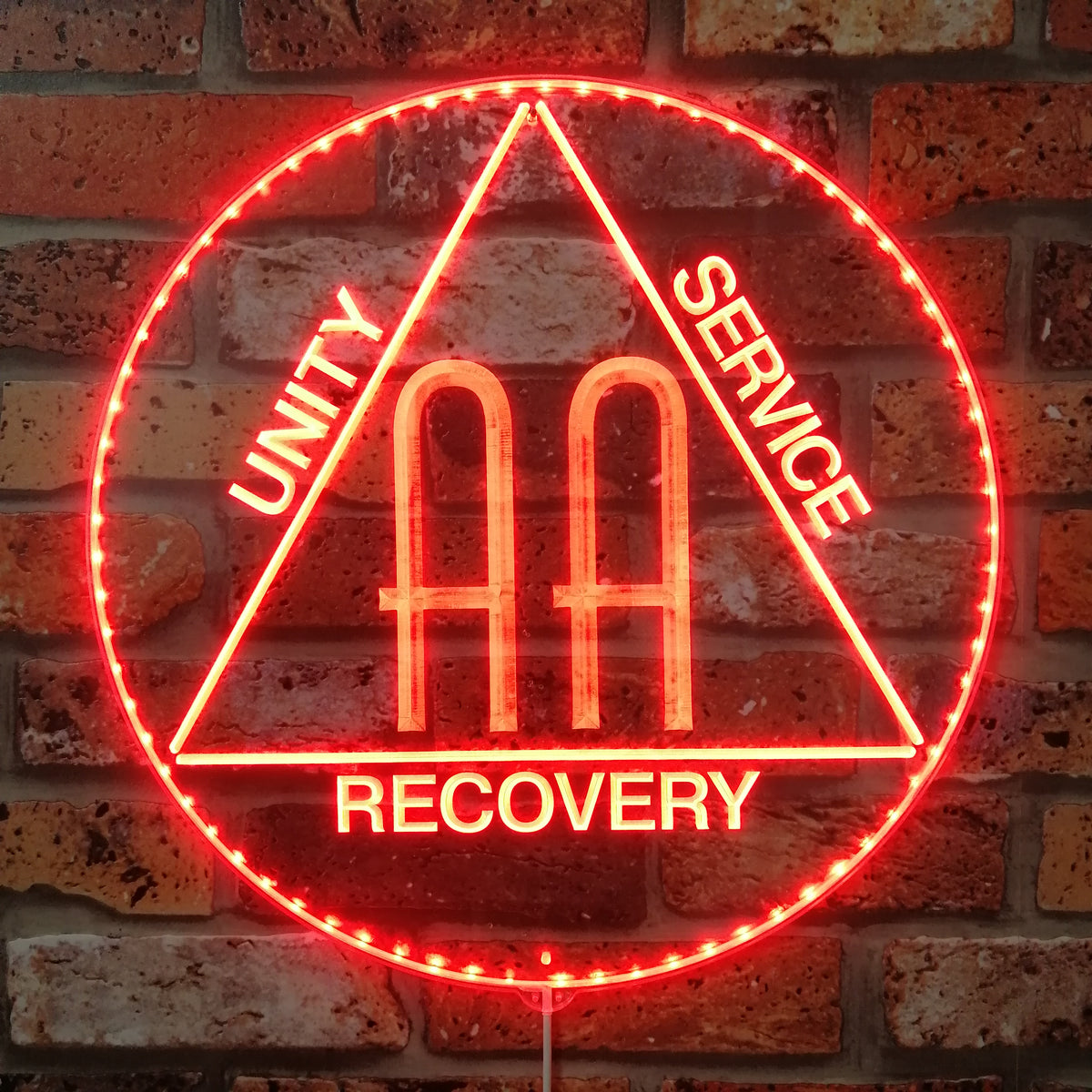 Alcoholics Anonymous Dynamic RGB Edge Lit LED Sign | PROLEDSIGN