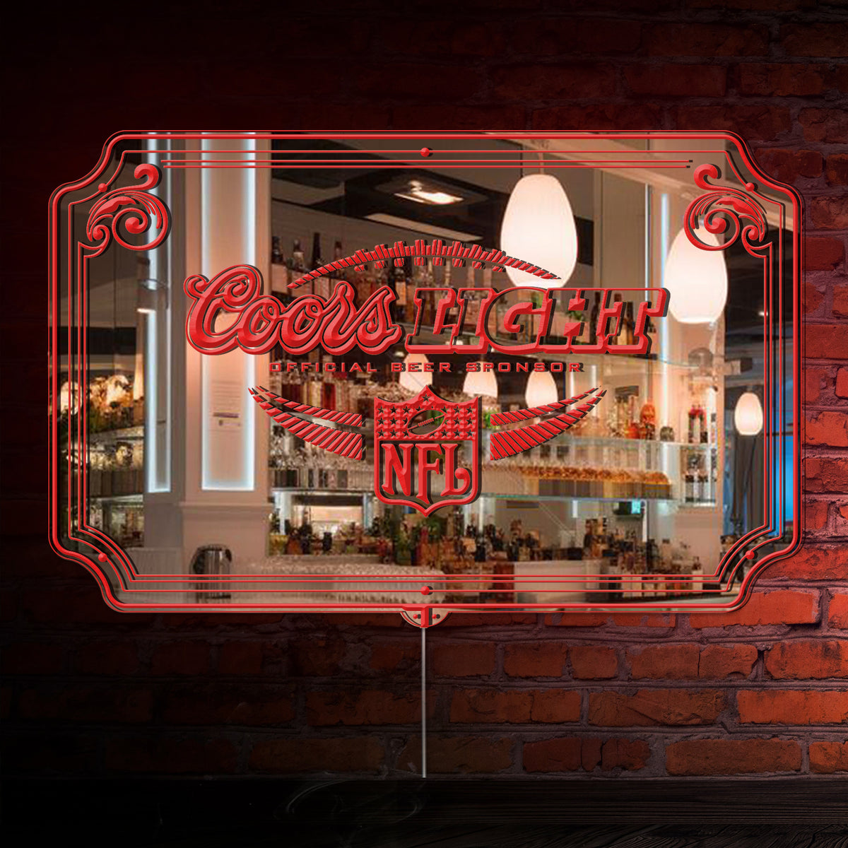 Coors Light Football RGB LED Neon Sign with Elegant Mirror Backing ...