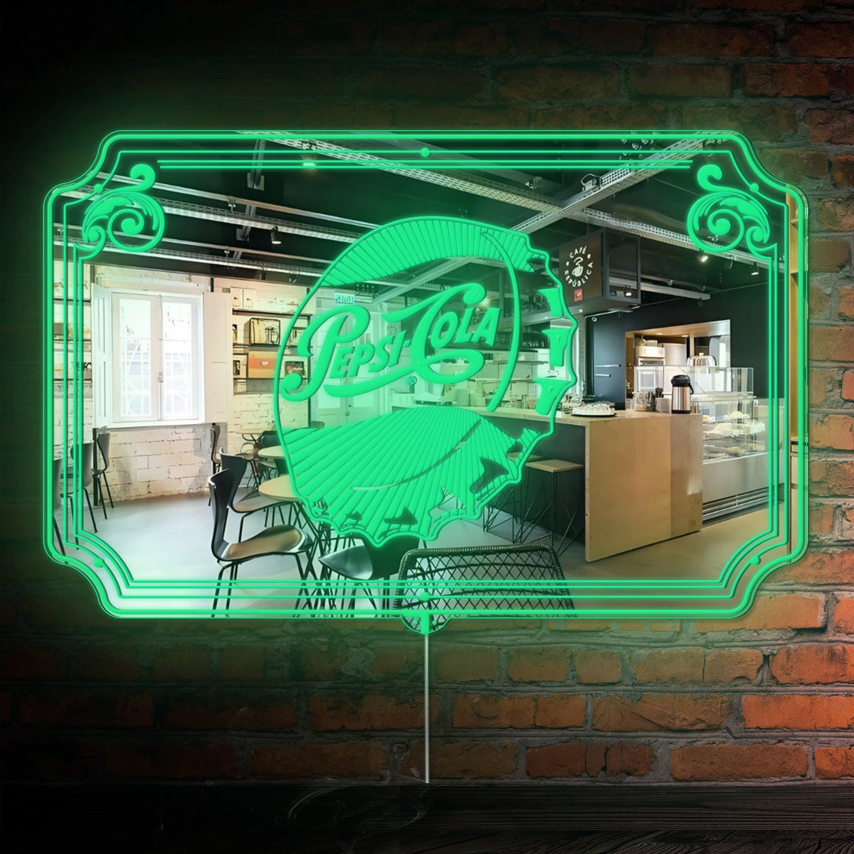 Pepsi Cola RGB LED Neon Sign with Elegant Mirror Backing | PROLEDSIGN