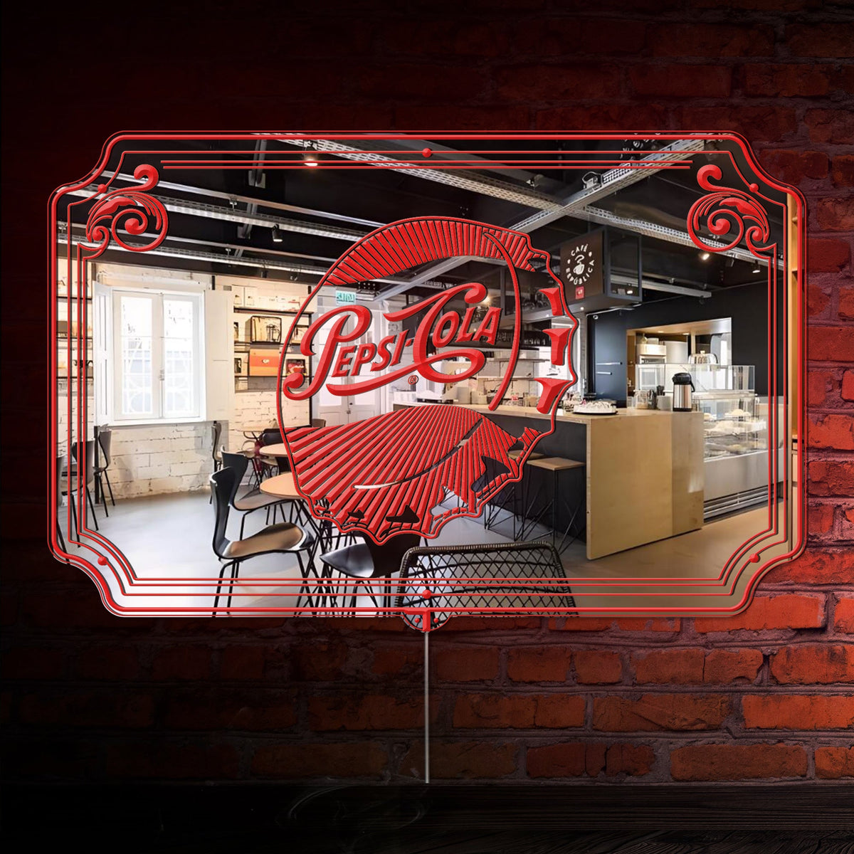 Pepsi Cola RGB LED Neon Sign with Elegant Mirror Backing | PROLEDSIGN