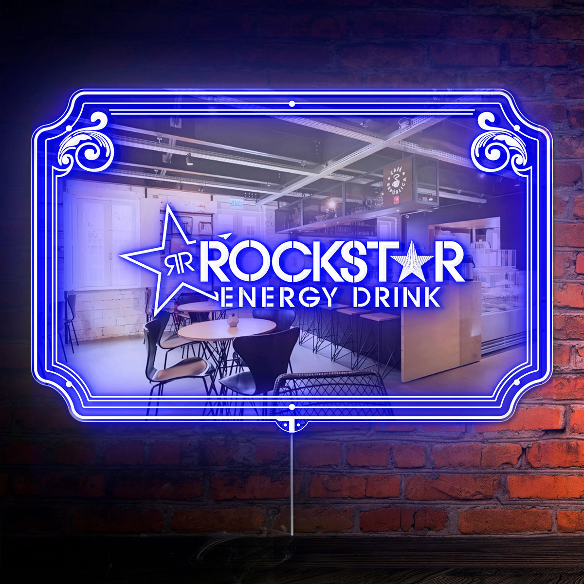 Rockstar Energy Drink RGB LED Neon Sign with Elegant Mirror Backing ...