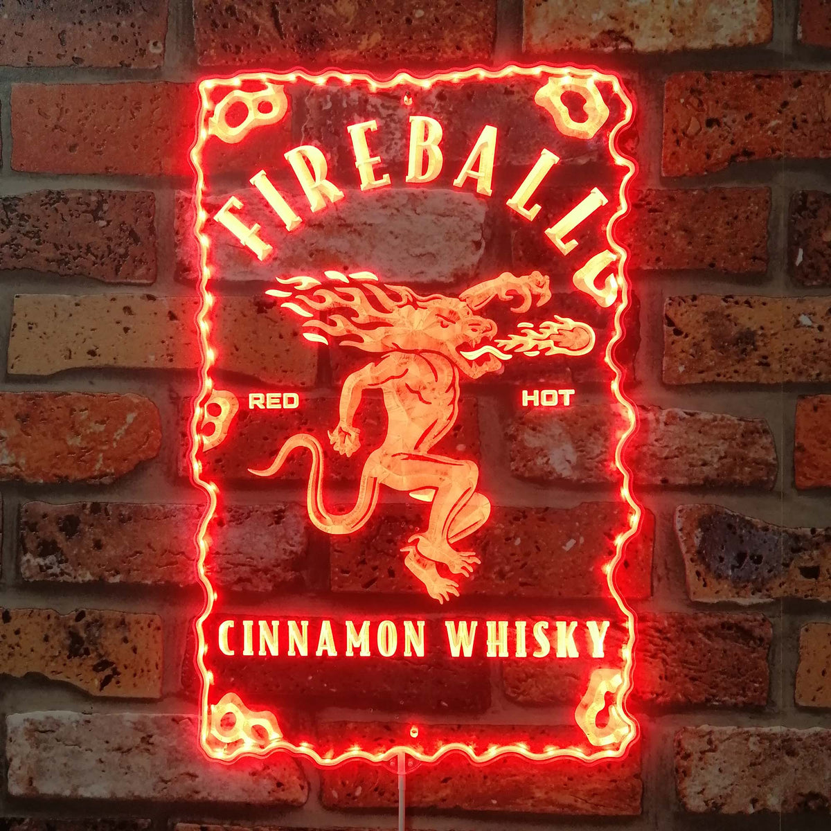 Fireball Whisky Dynamic RGB Edge Lit LED Sign | PROLEDSIGN