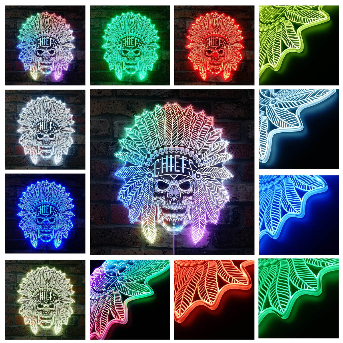 Kansas City Chiefs Dynamic RGB Edge Lit LED Sign | PROLEDSIGN