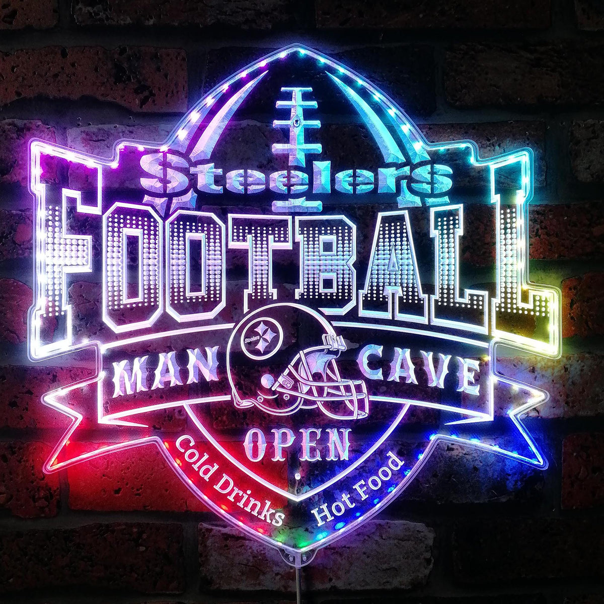 NFL Pittsburgh Steelers Football Club Dynamic RGB Edge Lit LED Light ...