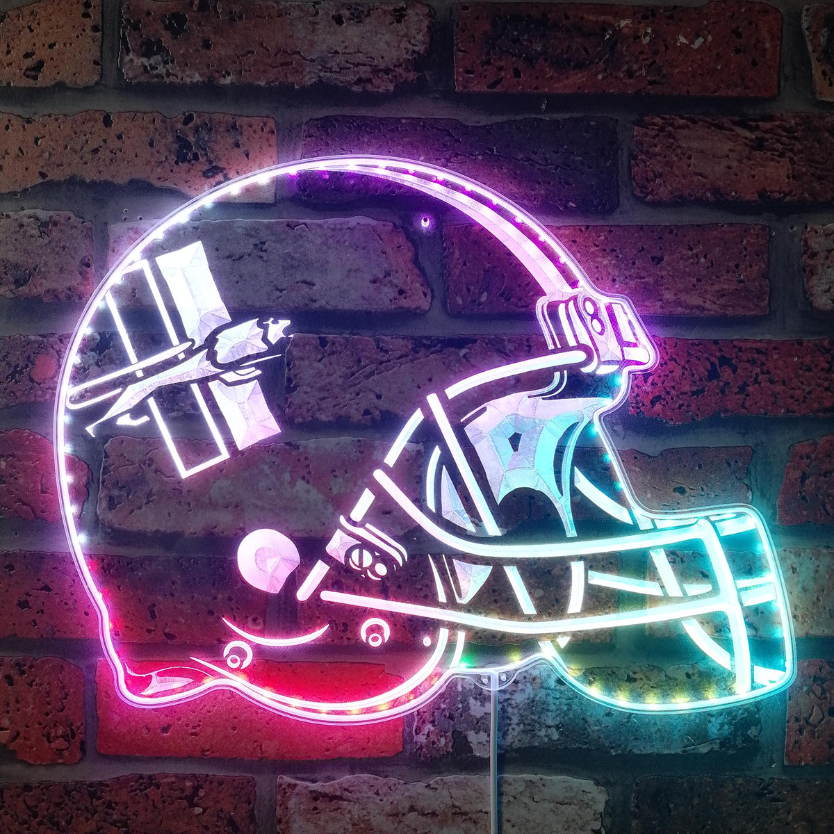 NFL Helmet Detroit Lions Football Dynamic RGB Edge Lit LED Light Sign ...