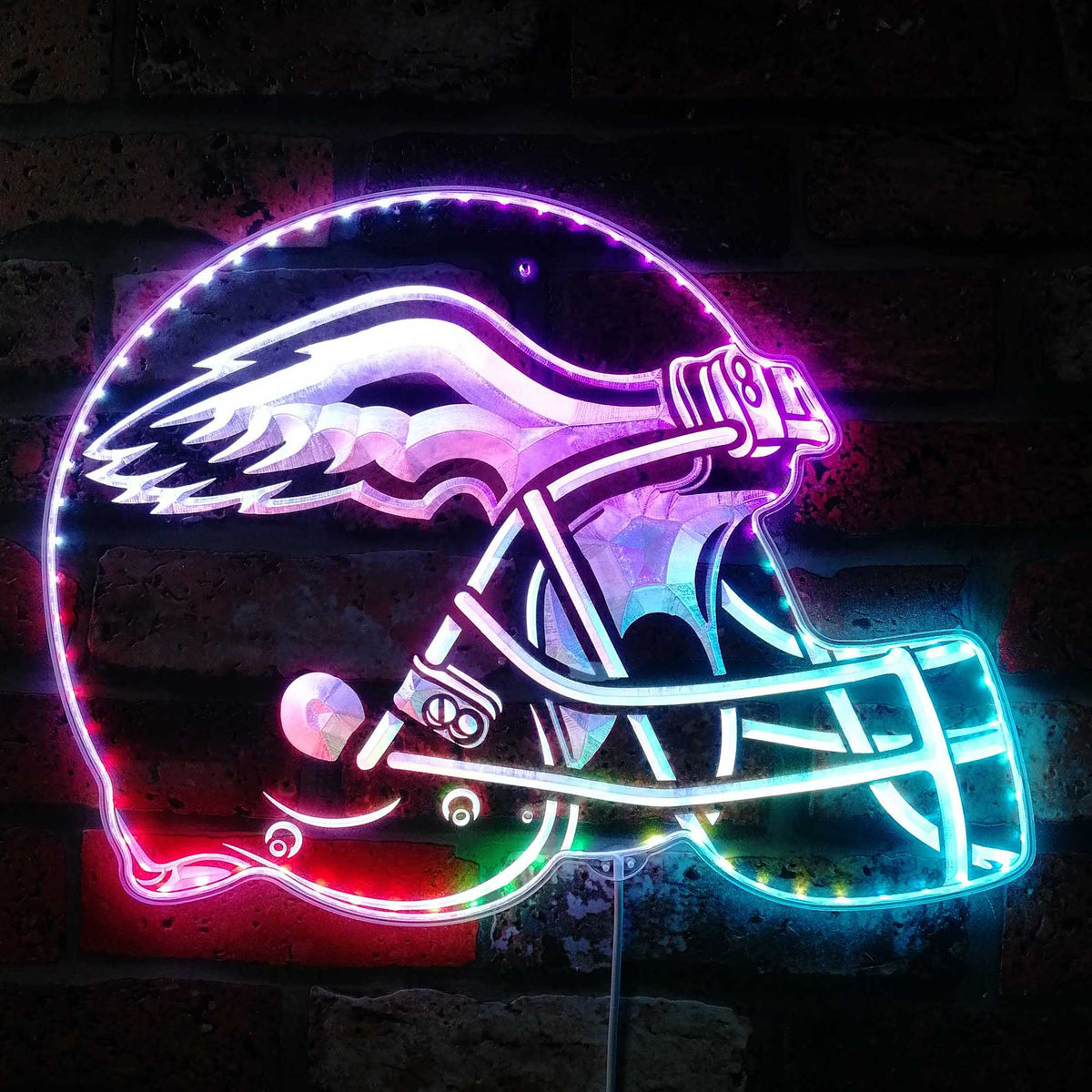 NFL Philadelphia Eagles Football Club Dynamic RGB Edge Lit LED Sign ...